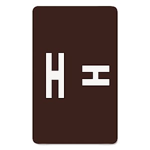 Smead AlphaZ ACCS Color-Coded Alphabetic Label, H, Brown, 100 Labels per Pack (67178)