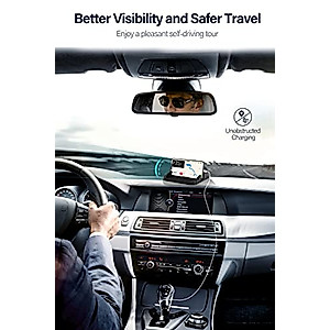 Loncaster Car Phone Holder, Cell Phone Holder Silicone Car Pad Mat for Various Dashboards, Slip Free Desk Phone Stand Compatible with iPhone, Samsung, Android Smartphones, GPS Devices and More (Black)