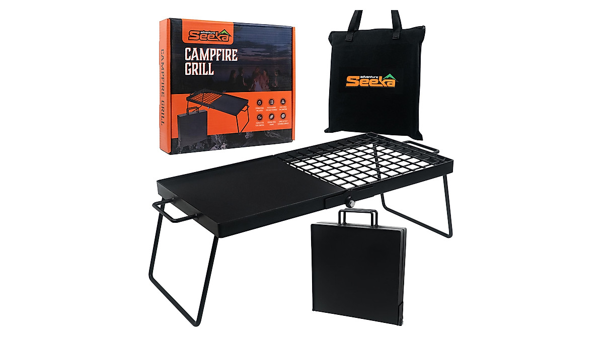 Adventure Seeka Heavy Duty 24" Folding Campfire Grill, Camp Fire Grill With Folding Grill Design ...