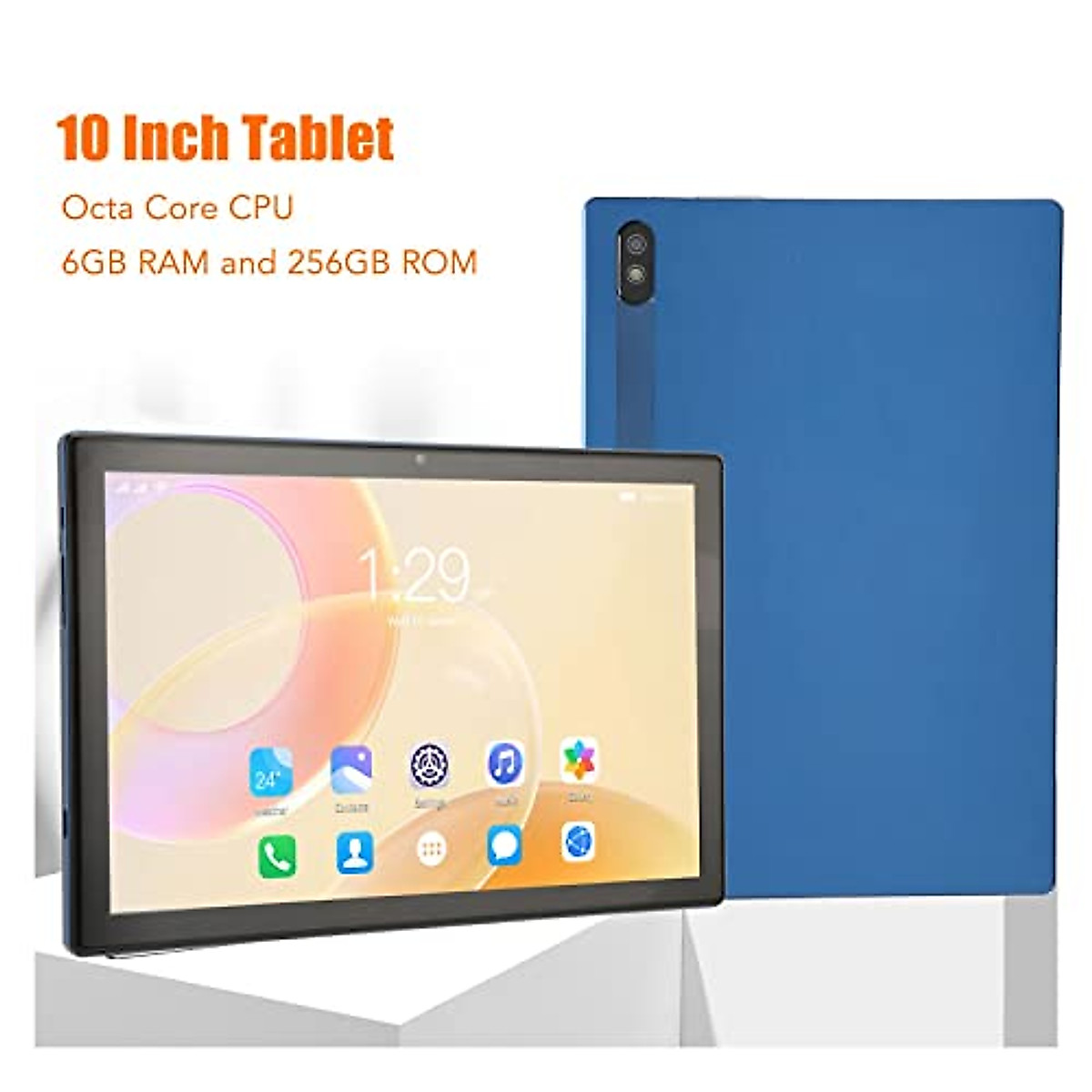10 Inch Android 11 Tablet, Octa Core Dual SIM Dual Standby 4G Communication 5G WiFi, 6GB RAM and 256GB ROM, Dual 13MP and 5MP Camera, Blue