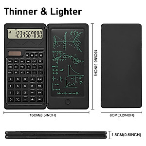 EooCoo Calculator with Notepad,10-Digit Large Display Office Desk Calcultors,Support Solar and Battery,Professional Foldable Calculator for Students, Office Desk Accessories