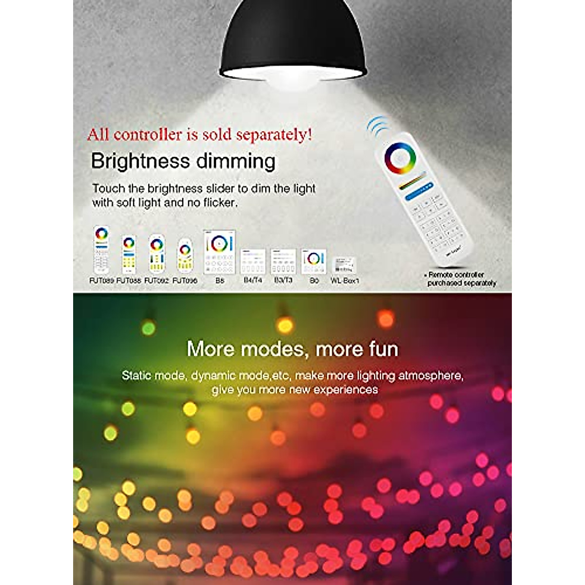 LGIDTECH FUT012 9W RGBWW Smart WiFi 2.4GHz LED Light Bulb RGB+CCT Color Changing & Temperature Adjustable with Memory.Remote and Gateway Hub for Smartphone APP Control All is Sold Separately