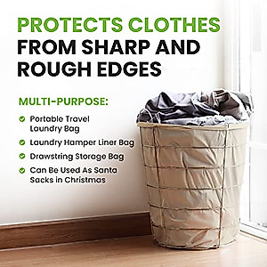 Cotton Laundry Bag Drawstring - 4 Pack, Extra Large Canvas Bags 24'' X 36'' inch - Machine Washable Cotton Fabric - Storage Sack for Dirty Clothes, Basket Liner, Hamper Bag, Liner Replacement, delicates, Sleeping Bag, Reusable Travel Dorm and Basket Closu