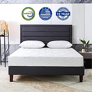 MLILY EGO Blue 8 Inch Twin Memory Foam Mattress, Bed in a Box, Green Tea and Cooling Gel Infused, CertiPUR-US Certified, Made in USA, Medium-Firm, 38”x75”x8”, White