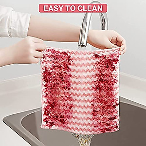 AMITER Kitchen Dish Towels, 100% Cotton Kitchen Towels and Dishcloths Set, 10 Pack Dish Cloths for Washing Dishes Dish Rags for Drying Dishes Kitchen Wash Clothes Cleaning Towel