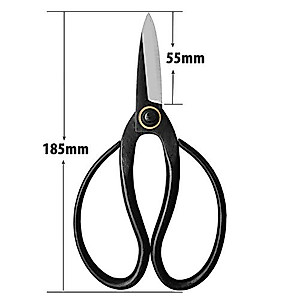 Gonicc 8" Professional SK-5 Steel Blade Anvil Pruning Shears(GPPS-1010) and 7.3" Bonsai Scissors(GPPS-1012), Cushion and shock absorber design, Ergonomically Design Handle.