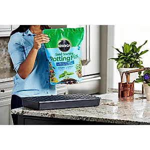 Miracle-Gro Seed Starting Potting Mix, Enriched with Plant Food, For Starting Seeds or Cuttings in Containers, 8 qt., 3-Pack