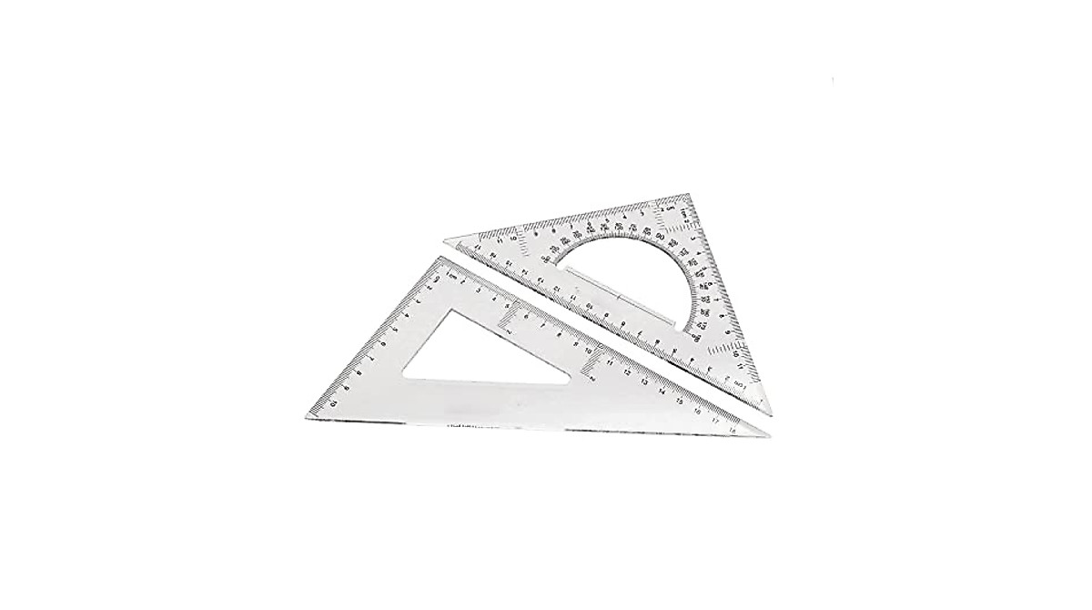 Transparent Triangle Ruler Set - Perfect for School & Office
