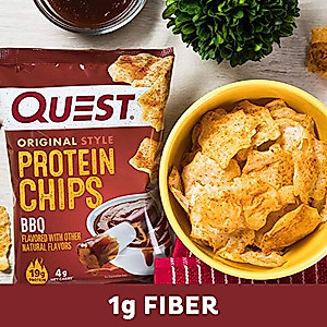 Quest Nutrition BBQ Protein Chips, 19g Protein, 4g Net Carb, Low Carb, Gluten Free, 1.1 oz (Pack of 12)