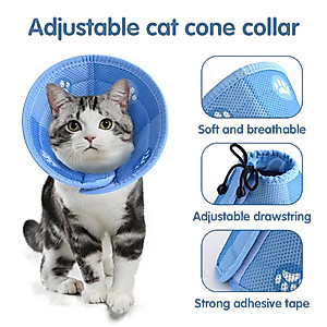 Jaxbo Soft Cat E Collar，Cat Recovery Collar，Adjustable Cat Cone Collar Elizabethan Collar Does Not Block Vision