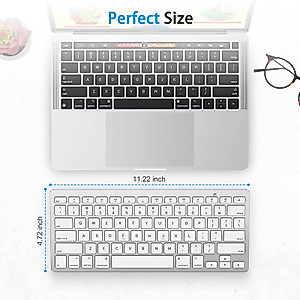 OMOTON Compact Wireless Bluetooth Keyboard for MacBook, iMac, Mac Mini - Compatible with Apple Laptops and Desktops