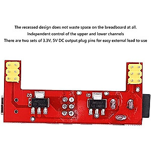 ZYM119 B10 2 Channel 5/3.3V Red Bread Board Power Module Input 6.5~12V DC, for Industrial Electronic Components (excluding Breadboard) Spot Steuermodul Circuit Board