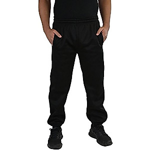 ToBeInStyle MenÆs Fleece Lined Basic Active Sweatpants with Cuffed Ankles - Black - M
