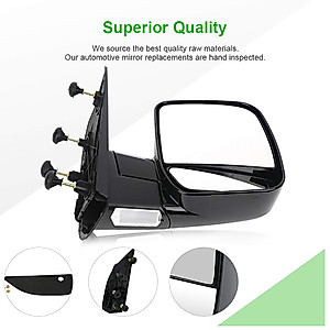 SCITOO Left and Right Side Mirrors fit for 2002 2003 2004 2005 2006 2007 2008 For Ford E150 E250 E350 E450 E550 Van(Pair Set) Manual Fold Non-heated Puddle Light Manual adjustment Mirrors FO1320253