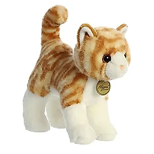 Aurora® Realistic Miyoni® Orange Tabby Cat Stuffed Animal - Lifelike Detail - Cherished Companionship - Orange 10 Inches