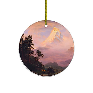 Fine Art Ceramic Christmas Tree Ornament | Fine Art - Sunrise On The Matterhorn