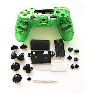 Full Set Protect Housing Shell Buttons Cover Case for PS4 Slim Pro for Playstation 4 DualShock 4 Slim Pro 4.0 JDS-040 JDM-040 Wireless Controller Clear Green