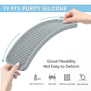 EG-SIPRO Kitchen Sink Organizer Tray,Sponge Holder for Kitchen Sink Bathroom Counter Tray Sponge Caddy Silicone Soap Holder for Soap dispenser, Bottle, Dishwashing Accessories(2-pack)