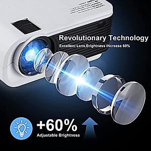 5G WiFi Bluetooth Projector, Support 1080P HD Mini Projector, Portable Outdoor Projector with Bag, Home Theater Video Projector, HDMI, USB, VGA, PC, TV Box, iOS & Android Phone