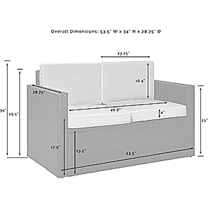 Crosley Furniture KO70092BR-SA Palm Harbor Outdoor Wicker Loveseat, Brown with Sand Cushions