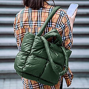 SADDROP Handbags for women,handbags,Large Puffer Tote Bag, Hobo bags for women，Trendy tote bag (Green)