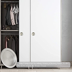 eutectic Collections Closet Door Pull - 4PCS Satin Nickel Snap-in Circular Sliding Pull Out for Pocket Bi-Pass Door Panels, No Nails Needed, 1-3/4" inches