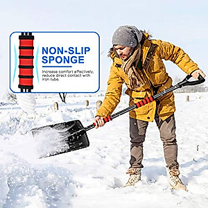 Yardwe 42" Snow Shovel with D-Grip Handle, Collapsible Snow Sand Mud Removal Tool | Detachable Four-Piece Construction Snow Shovel for Garden,Camping, Car and Other Outdoor Activities (Snow Shovel)