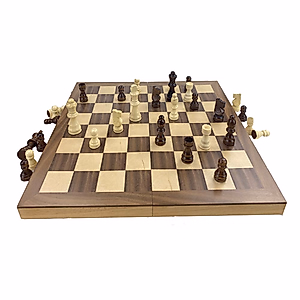 15" Wooden Chess Sets for Adults Portable Folding Chess Game Board Set - Gift for Kids