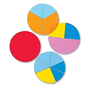 hand2mind Plastic Rainbow Fraction Circles, Circle Manipulatives, Fraction Tools for Kids, Math School Supplies, Montessori Math Materials, Classroom Math Manipulatives 4th Grade (15 Sets of 51)