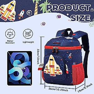 MUSEVOS Toddler Backpack, Neoprene Kids Backpack for Boys Girls,Airplane