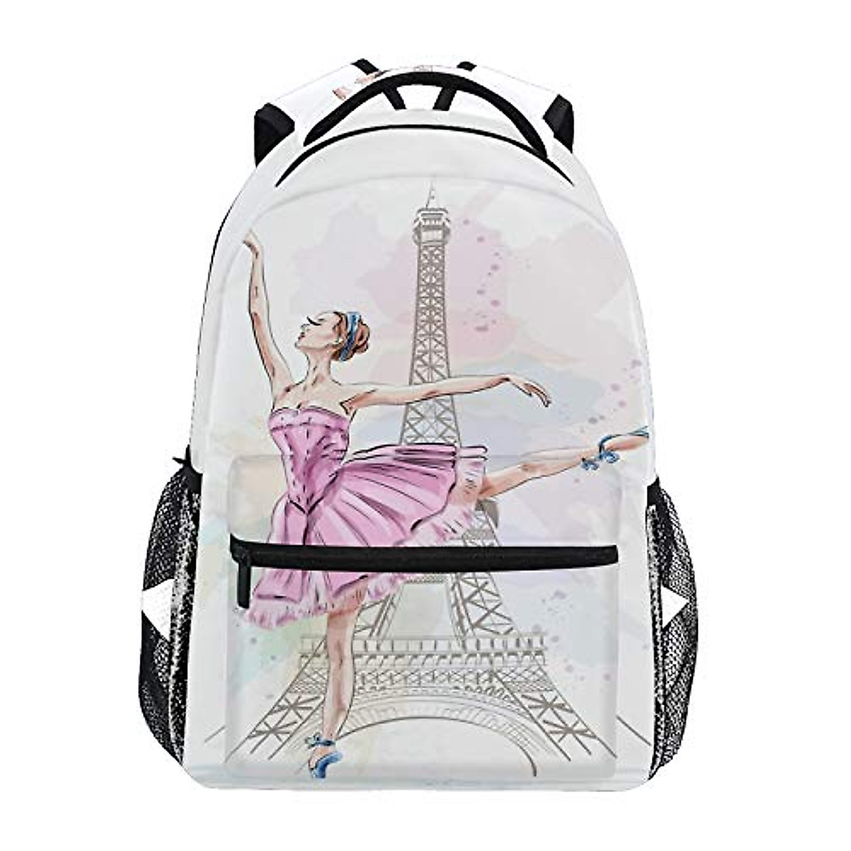 MOYYO School Backpack College Bookbag Travel Camping Laptop Daypack, Ballerina, 11.5x8x16 inch