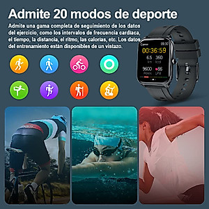 FITUP GT5S Fashion Thin and Light Smart Watch, Heart Rate, Sleep Monitoring, Blood Pressure, Blood Oxygen, IP68 Waterproof, Fitness Tracker, Support Alexa Build-in, SmartWatche(Black)