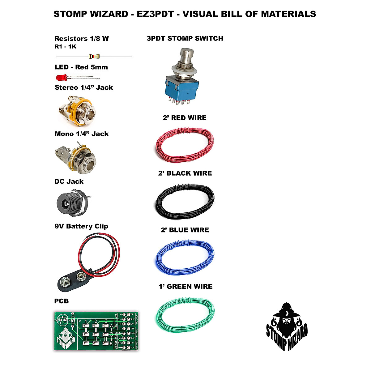 Stomp Wizard EZ3PDT DIY Guitar Pedal Kit