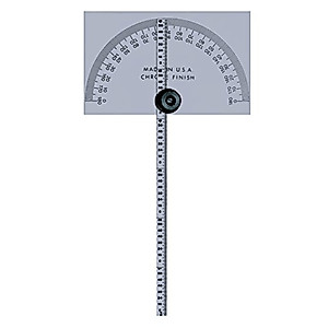 Mitutoyo 968-203 Protractor, Square Head, W/ 6" Rule, Chrome