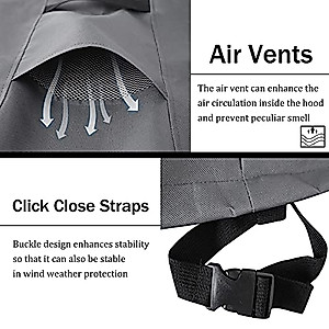 Covolo Patio Furniture Cover Table Chair Set Cover Fit for 4 Chair and 1 Table,Heavy Duty Outdoor Round Table Dining Set Cover Waterproof UV-Proof Dustproof(96Dx28H) (Grey)