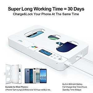 ySky Portable Smart Auto Phone Timer Lock Box for iPhone and Android Phones, Self-Control Timer Locker to Help Kids,Students, Adults Focus Back,Prevent Excessive Games, Mobile Phone Addiction(White)