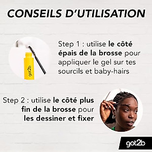 Got2B Glued for Brows & Edges 2 in 1 Wand Eyebrow Gel, 72hr Hold, No White Residue or Stickness, Vegan, Silicone Free, Alcohol Free, 16 ml