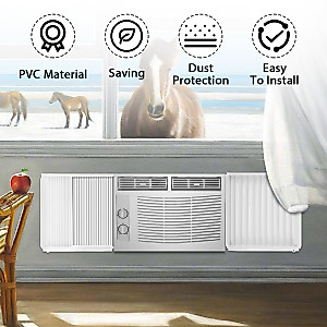 Window Air Conditioner, Side Panels and Frame Set, Adjustable Insulation AC Side Panels Dust-proof AC Side Panels AC Accessories for Winter and Summer Air Conditioner Accordion Filler Kit