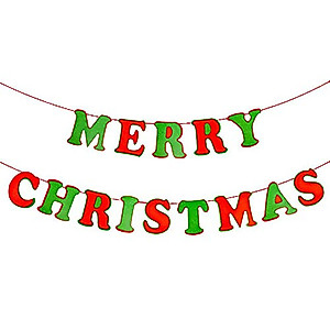 Merry Christmas Letter Banners Bunting Garland Wall and Door Hanging Decoration Xmas Tree Ornaments Home Party Christmas Decor