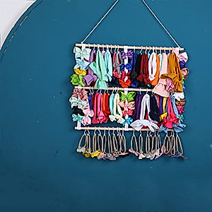 Hipcheer Headband Holder for Baby Girls,Bows Headband Organizer for Baby Girls, Baby Headband Holder Organizer for Door,Closet,Wall (White)