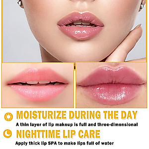 Honey Pot Bee Lip Balm with Honey Spoon,Honey Lip Sleeping Mask Overnight 24HR Repair Lip Reduces Lip Lines,Exfoliator Moisturizing Moisture Dry & Chapped Lip Care Products