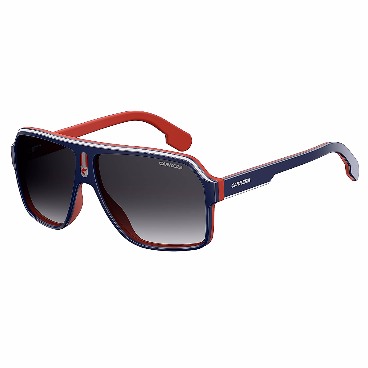 Carrera CA1001/S 08RU/9O 62M Blue Red/Dark Gray Gradient Plastic Aviator Sunglasses For Men For Women + BUNDLE with Designer iWear Eyewear Kit