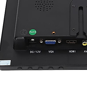 Computer Monitor, DVR Monitor 9 Inch TFT LCD Builtin Speaker Easy Installation Multiple Input Interface with VGA Cable for Laptop (US Plug)