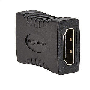 Amazon Basics Nylon-Braided 4K, 18Gbps HDMI to HDMI Cable, 25 Feet & HDMI Coupler, 29 x 22mm, Black - Pack of 2