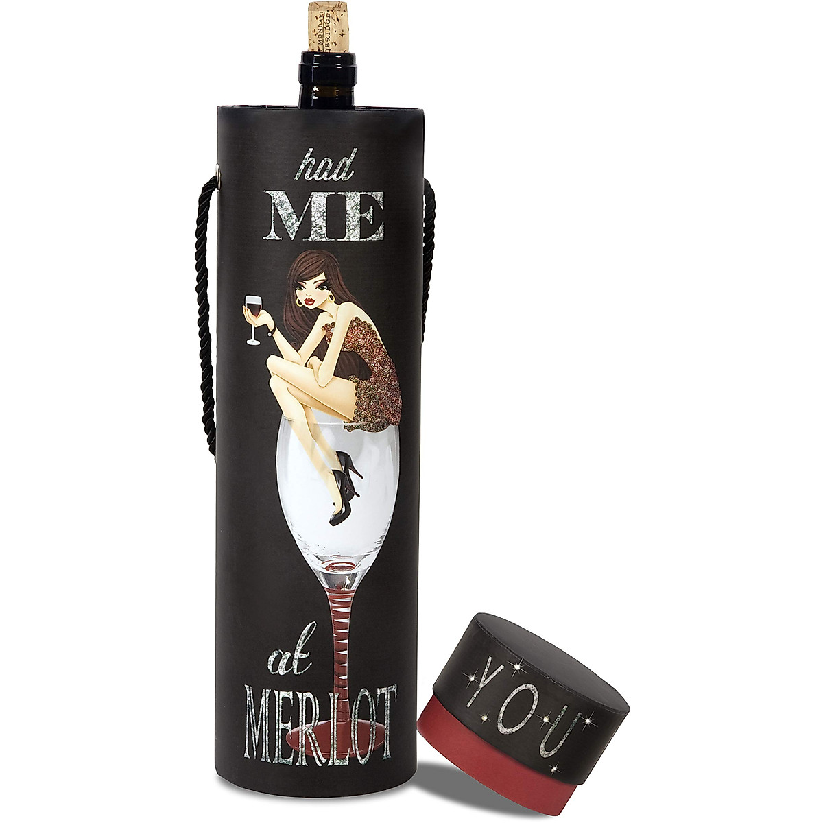 Pavilion Gift Company Hiccup by H2Z 73689 You Had Me at Merlot Blinking Wine Box, 15-Inch Tall