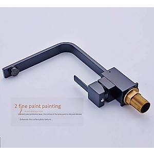 Bathtub Upgraded Best Modern Hot & Cold Mixer Single Lever Single Handle Kitchen Sink Tap, matt Black Finish Monobloc Kitchen Taps