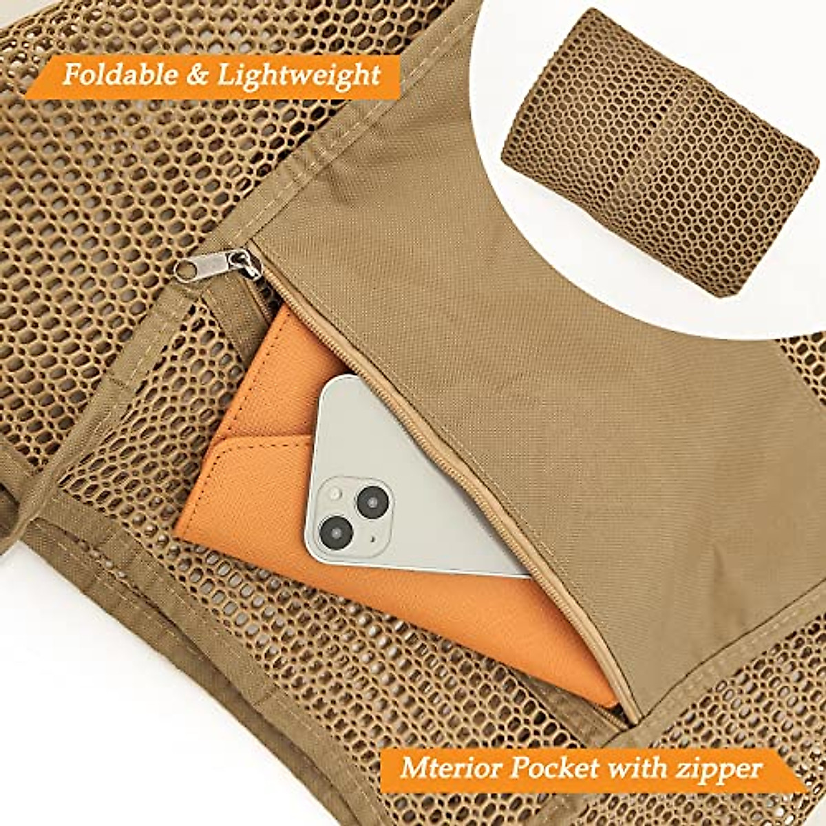 Felomdep Large Mesh Beach Tote Bag for Women，Shoulder Bag, Nylon Pool Bag, Hobo Bag for Beach Travel Shopping,Brown