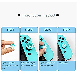 Snow Abonci Thumb Grip Caps, Joystick Cap for Switch & Lite Animal Crossing, Soft Silicone case for Joy-Con Controller(Green & Blue)