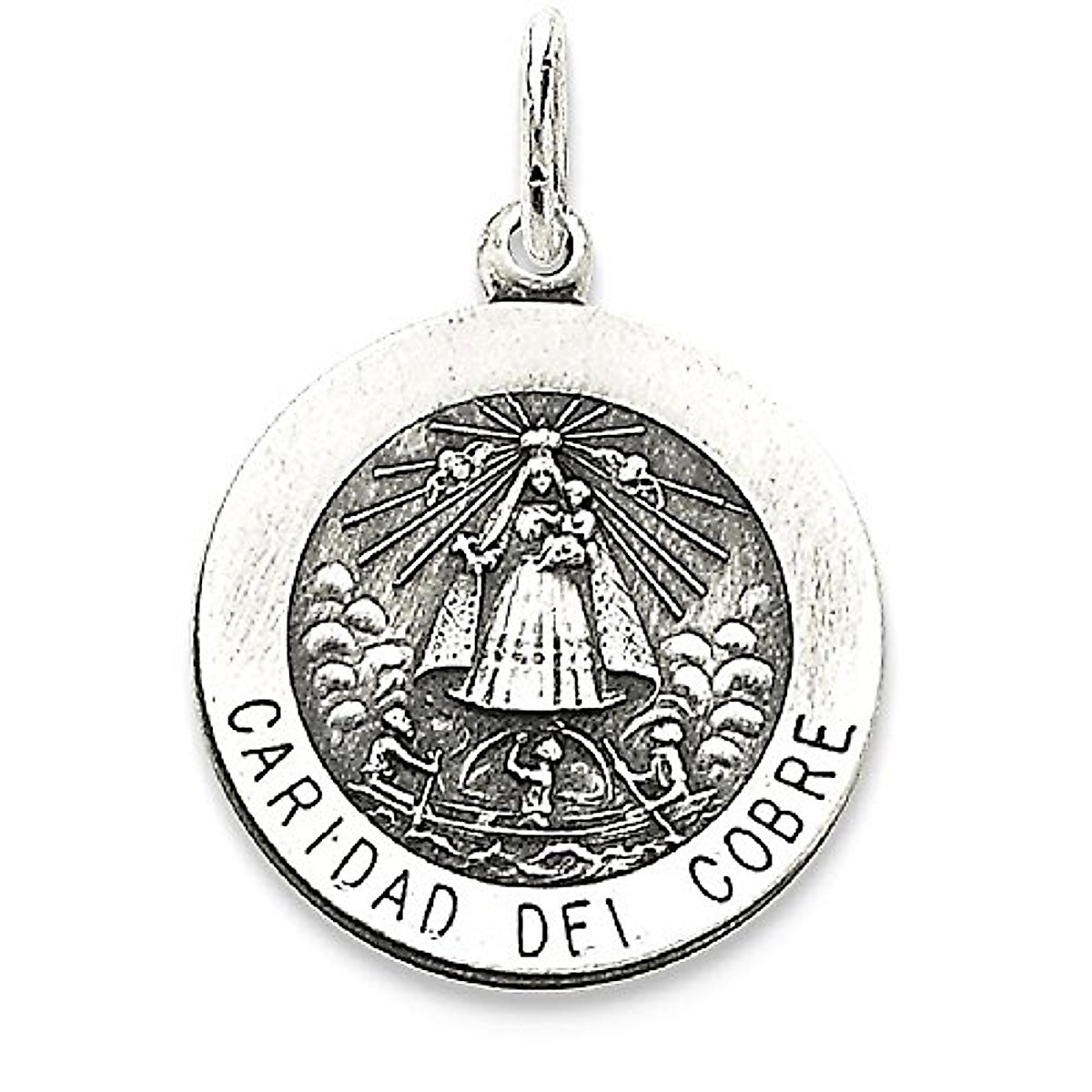 IceCarats 925 Sterling Silver Vintage Caridad Del Cobre Medal Necklace Charm Pendant Only