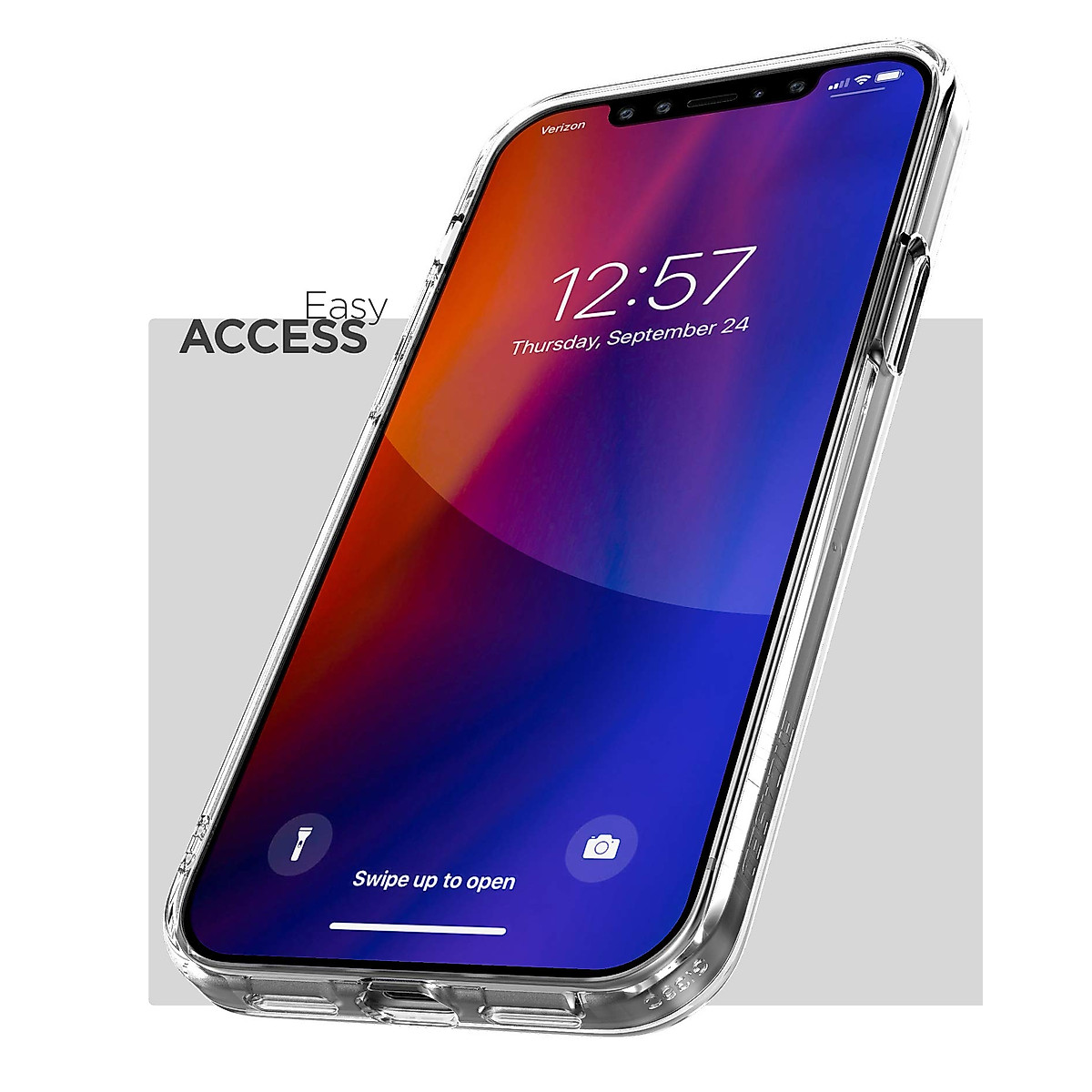 Encased Showcase Series Designed for iPhone 12 PRO MAX Belt Clip Case with Holster (Slim Fit) Transparent Back Protective Cover (2020 Release)